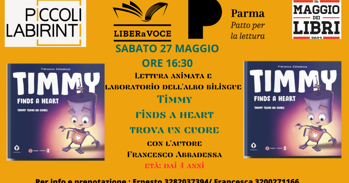 Lettura animata e laboratorio "Timmy Finds a heart trova un cuore ...