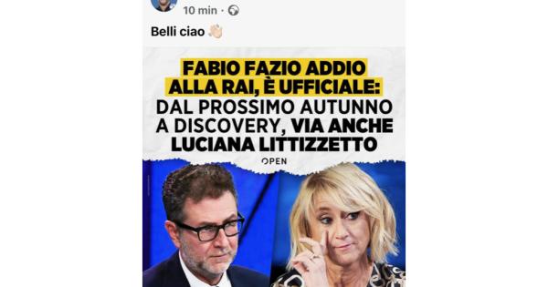 Fabio Fazio (con la Littizzetto) lascia la Rai e passa a Discovery ...